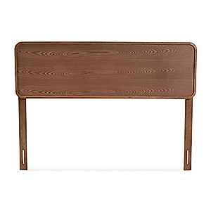 BOWERY HILL Mid-Century Wood King Headboard in Walnut Brown