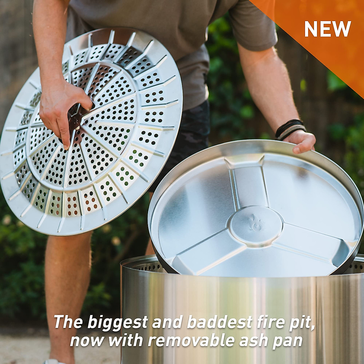 Solo Stove Yukon Cast Iron Grill Cooking Bundle 2.0 | Portable Smokeless Fire Pit, Stand, Grill & Hub, Wood Burning, Removable Ash Pan, Stainless Steel/Cast Iron, H: 26.25in x Dia: 25.75in, 62lbs