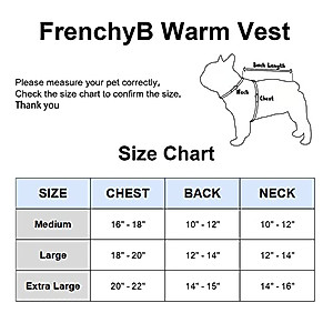 FrenchyB Dog Warm Vest for Small Dogs | Warm Pullover Dog Vest with Leash Attachment D-Ring on Back Windproof Soft Lined Dogs Vest (Large, Blue)