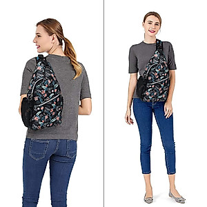 MOSISO Sling Backpack, Multipurpose Travel Hiking Daypack Rope Crossbody Shoulder Bag, Lychnis