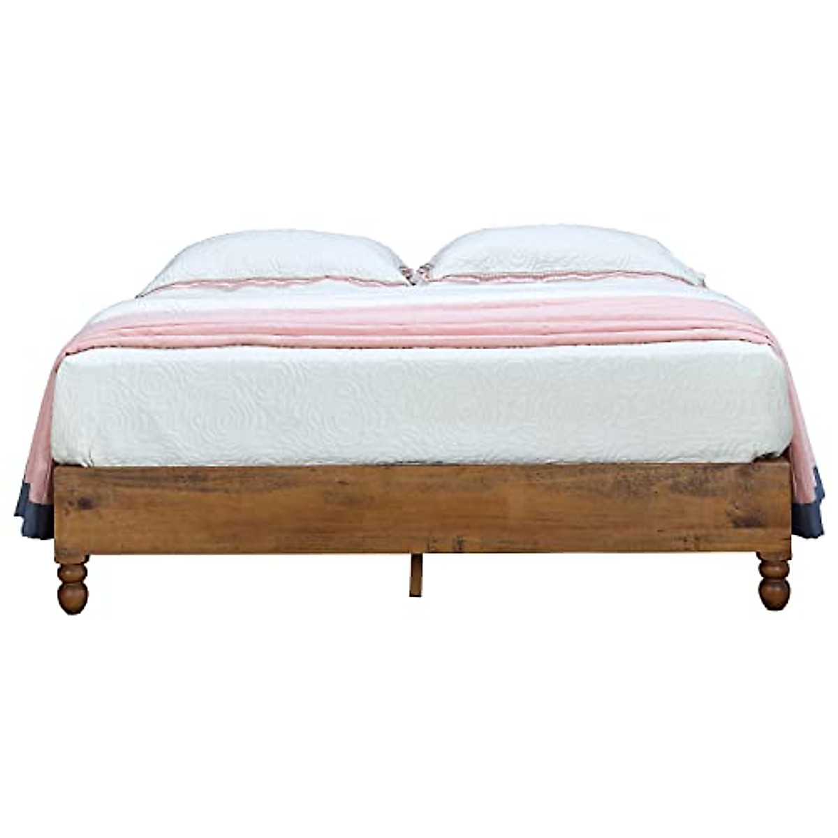 BIKAHOM Phoenix King Size Bed Frame, 12 Inch Solid Wood Platform Bed with Under Bed Storage Space, No Box Spring Needed, Strong Wooden Slat Support, Easy Assembly Bedroom Furniture, Honey Finish