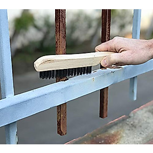 JOUNJIP 4 Multi-Purpose Shoe Handle Wire Scratch Brushes with Black Oil Tempered Steel