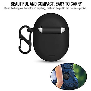 LiZHi for Google Pixel Buds A-Series Case (2021) / Pixel Buds 2 Case (2020), Soft Silicone Skin Cover Shock-Absorbing Protective Case with Keychain for Google Pixel Buds(Black)