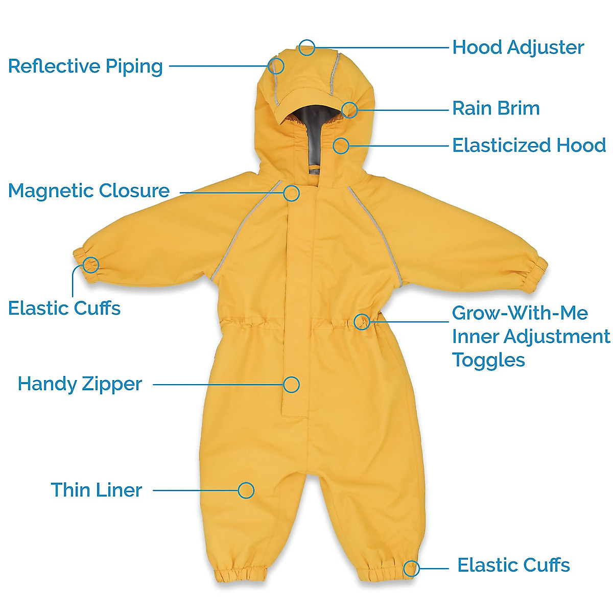 JAN & JUL Toddler Rain Suit for Baby Girls with Waterproof Shell (Puddle-Dry: Watermelon Pink, Size: 2 Years)