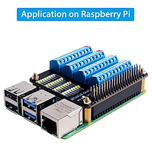 GeeekPi GPIO Screw Terminal Block Breakout Board HAT for Raspberry Pi, GPIO Expansion Board Breakout Module with GPIO Status LED for Raspberry Pi 4B/3B+/3B/2B/B+/Pi Zero W/Pi Zero 2 W