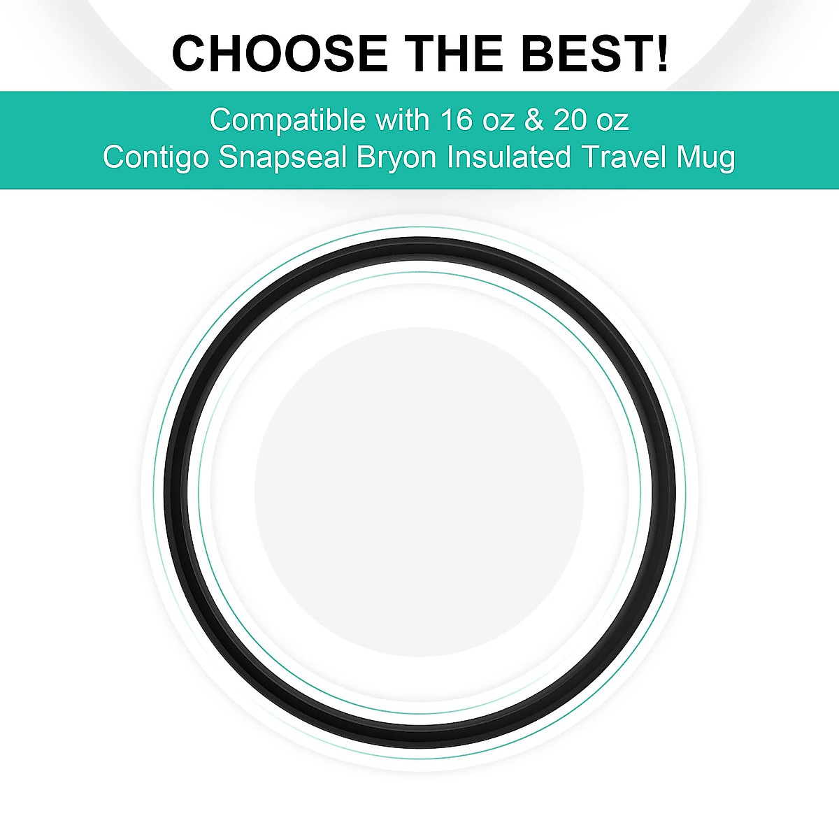 6 Pcs Seal Replacement for Contigo Snapseal Byron Travel Mug 16oz & 20oz, Silicone Sealing Ring Replacement for Contigo Snapseal Replacement Part for Contigo Coffee Travel Tumbler(Mug not Include)