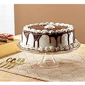 Godinger Cake Stand, Crystal Glass Footed Cake Plate Serving Platter - Made in Italy