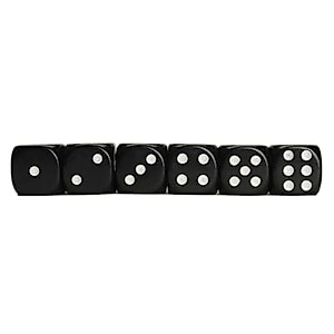 WE Games Bulk Black Dice Set - 100 Pack of Rounded Corner 6 Sided 16mm Dice for Dice Games, Casino Nights, and More