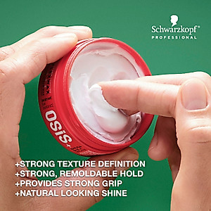 OSiS+ Flexwax – Ultra Strong Cream Wax, 2.8 oz – Long-lasting Hold for Creative Hair Styling – Moldable Texturizing Product for Wild Hair Styling and Shine – Washes Out Easily