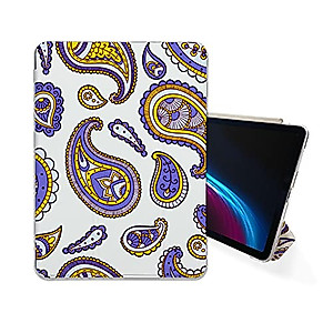 Abstract Purple Yellow Art case Compatible with iPad Mini Air Pro 7.9 8.3 9.7 10.2 10.9 11 12.9 inch Pattern Cover New 2022 2021 Trifold Stand 3 4 5 6 7 8 9 Generation 471 (11" Pro 1/2/3 gen)