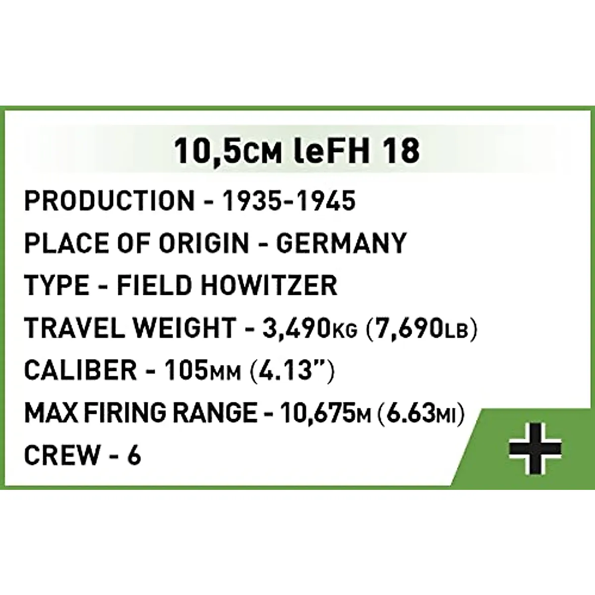 COBI Historical Collection WWII 10.5cm leFH 15