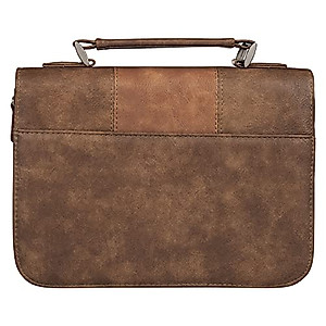 Christian Art Gifts Men's Classic Bible Cover Trust in The Lord Proverbs 3:5, Brown Faux Leather, Large