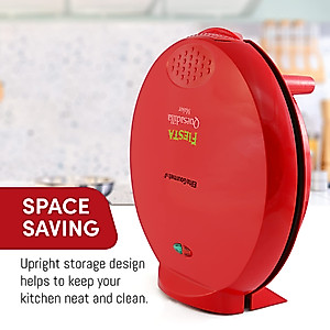 Elite Gourmet EQD-118# Non-Stick Electric, Mexican Taco Tuesday Quesadilla Maker, Easy-Slice 6-Wedge, Grilled Cheese (Red)