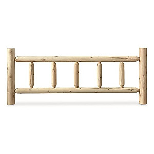 CASTLECREEK Wood Bed Frame with Headboard, Cabin Decor, Heavy Duty, Rustic, Full, Cedar Log