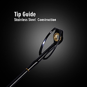 Fiblink Saltwater Fishing Rod 1 Piece Trolling Rod Deep Sea Big Game Conventional Boat Fishing Pole Heavy Duty Spiral Wrapped Rod (6',80-120lb)