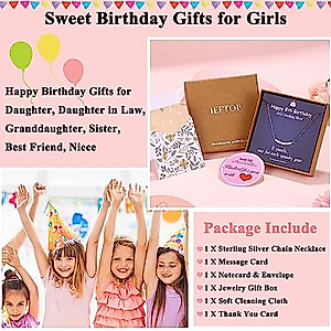Ieftop Happy Birthday Gifts for Teen Girls, 12 Year Old Girls Birthday Gifts S925 Sterling Silver Chain Pearl Necklace Birthday Gifts for 12 Year Old Girl Jewelry Gifts for Teen Girls Daughter