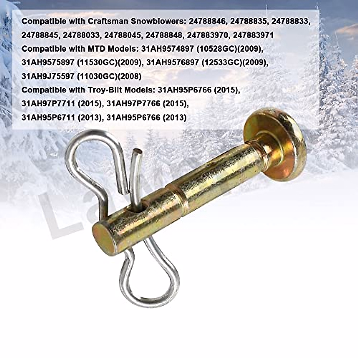 738-04155 Shear Pins(1/4" x 1-3/4") with Clips Compatible with Craftsman/Troy-Bilt/Yard-Man 900 Series Two-Stage Snow Thrower Models, 2007 and After, Replaces for 738-04155 714-04040 (10)