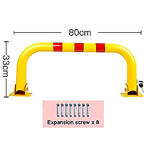 CAIMIAO Car Parking Space Lock Bollard U Shape Foldable Driveway Bollard Post Pole Garage Security Posts Upper Lock with Reflective Tape (Color : Black, Size : 33x80cm)