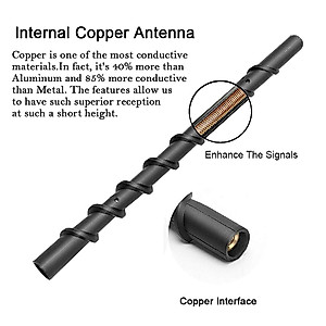 Car Wash Proof Antenna for Chevy Silverado and GMC Sierra Accessories (2009-2025) | 9 inch Spiral Direct Short Replacement Antenna (M7 Thread)