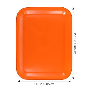 DOITOOL Appetizer Serving Tray Melamine Rectangular Fruit Platter Salad Steak Serving Plate Dish for Home Restaurant Orange