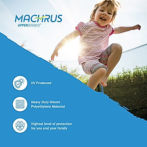 Machrus Upper Bounce Trampoline Net Replacement 7.5FT 8FT 9FT 10FT 12FT 13FT 14FT 15FT 16FT- Safety Net for Straight Poles/Arches Round Trampoline- Inside Enclosure with Straps- UV & Tear-Resistant
