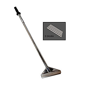 ABN Floor Scraper Tool with 5-Pack Replacement 8” Inch Razor Blades – Heavy-Duty Garage Flooring Removal and Demolition