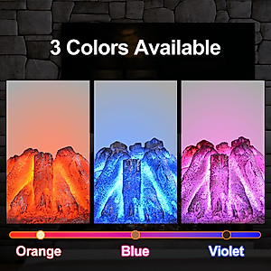 Portable Small Electric Fireplace Heater 3-Color Flame 900W Freestanding Space Heater Mini Electric Stove Heater with 4 Sided 59-90℉ Thermostat 12h-Timer Remote Control Overheat&Tip-Over Protection