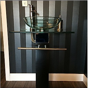 QIERAO Glass Vessel Bathroom Vanity Sink (Vaniy)