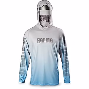 Rapala Performance Hood with Neck Gaiter Grey Blue Large