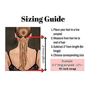 Black Leather Hair Wrap 6" inch to 22" inch - Handmade Ponytail sleeve & Protective Long Hair Saver | Colorful Bike Hair Tie Motorcycle Helmet Accessory with Fringe & Crystals | Made in USA