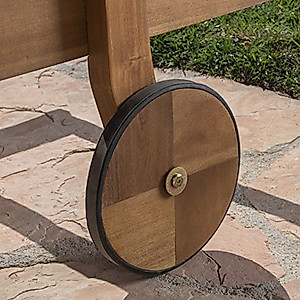 Great Deal Furniture Daisy Outdoor Teak Finish Chaise Lounge with Cream Water Resistant Cushion (Set of 2)