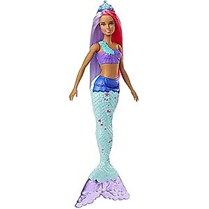 Barbie Dreamtopia Mermaid Doll, 12-inch, Pink and Purple Hair, with Tiara, Gift for 3 to 7 Year Olds