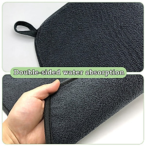 Dish Drying Mat for Kitchen Counter,Absorbent Drain Mats with Mircofiber,Dish Drying Pad,Double-Sided Use Dish Drainer Mat,19"x15",2 Pack,Dark Gray