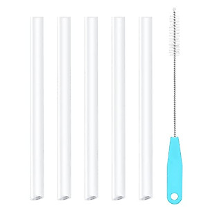 Replacement Straws Compatible with YETI Rambler Jr. 12 oz Kids Bottle-YETI Rambler Kids Straws Replacement-Accessories Set Include 5 BPA-FREE Straws and 1 Straw Cleaning Brush(12OZ)