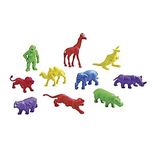 School Smart 1328067 Wild Animals Manipulative Counters, Assorted Colors, Set of 120