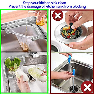 HiBD Kitchen Sink Triangle Tri-Holder Filter Kitchen Sink Strainer with a Gray Rack and 100PCS Large Filtering Mesh Bags for Kitchen Leftover and Tools for Dish Cleaning