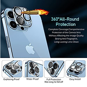 [4 Pack]iVoler Camera Lens Protector Designed for iPhone 13 Pro Max 6.7”/13 Pro 6.1” Screen Protector Tempered Glass[Case Friendly][New version],Scratch-Resistant,Easy Installation,Clear+Black Circle