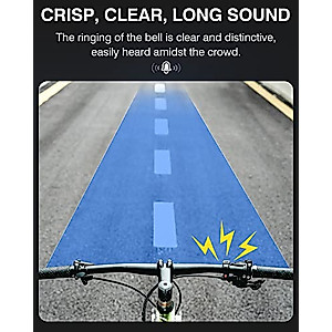 ROCKBROS Bike Bells Hidden MTB Bells Bicycle Bells for 22.2mm Handlebars, More Than 100dB, Clear & Long Sound Ringer, Mountain Bike, Scooter, Youth Bike