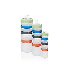 humangear STAX Interlocking Reusable Storage Container Set with Airtight Lids and ClipHandle for Food, Pantry, Kitchen and Organization, 1 Count, Small, Spectrum