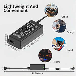 65W Laptop Charger for Toshiba Satellite C55 L510 C655 C850 L755 C855D NB15T P55 P55W CL15T S55;Toshiba Portege Z30 R835 Satellite Radius 11 14 15 Power Supply Cord 19V 3.42A
