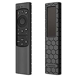Fintie Protective Case for Samsung Smart Solar Cell Remote Control 2022 BN59-01385 BN59-01386 BN59-01391, Light Weight Kids-Friendly Anti Slip Shockproof Silicone Cover, Black