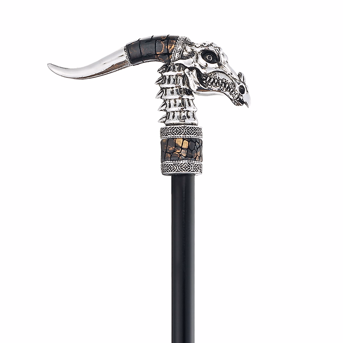 Design Toscano Dragonsthorne Nebula Dragon Gothic Walking Stick Swagger Cane, 38 Inch, Black and Silver