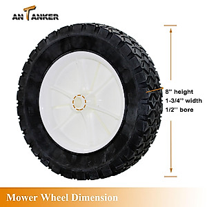 Antanker 8-Inch Plastic Wheel Replaces for Oregon 72-108 Wheel 8 x 175 Universal Wheel