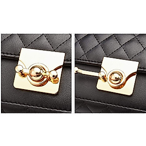 Hanbella Crossbody Purse for Women - Cute Quilted Leather Shoulder Bag with Gold Chain Strap for Teen Girls - Womens Clutch