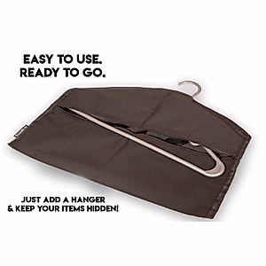 Hanger Diversion Safe by Stash-it, Hidden Pocket Safe, Fits Under Hanging Clothes with Pocket to Hide Valuables for Home or Travel