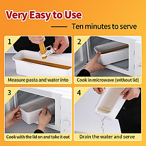 Microwave Pasta Cooker With Strainer Lid,pasta Cooker In Microwave Makes 4 Servings Of Pasta Quickly And Easily,microwave Spaghetti Cooker Makes Perfect Pasta Every Time For Dorm, Kitchen Or Office