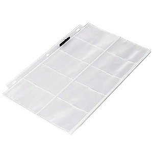 Amazon Basics Plastic Business Card Holder, Protector Sleeves for 3-Ring Binder, Transparent, 25-Pack