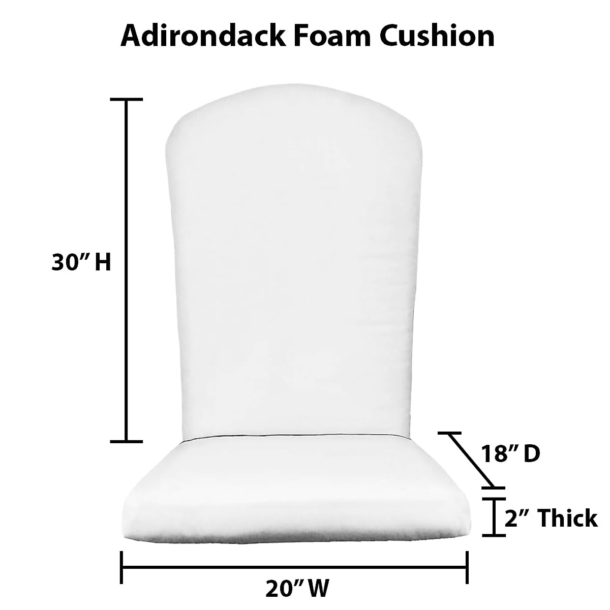 RSH DECOR: Foam Adirondack Chair Cushion | 48” x 20” x 2” | All-Weather Spun Fabric | Water and Fade-Resistant | Outdoor Cushion for Patio Furniture | Kiwi Green & White Stripe