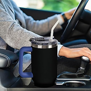 Cartoon Koala 40oz Water Bottle Double Wall Insulated Tumbler with Handle Leakproof Travel Mug Deep Blue-style