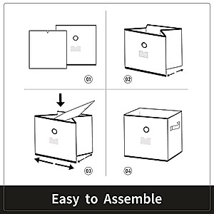 Furnhome Fabric Storage Cubes Bins with Labels, Foldable Storage Cubes with Handles, Washable Cube Storage Bins 13 x 13, Square Storage Bins for Cube Organizer for Shelf, Bedroom, Closet-set of 3, Stone Cyan